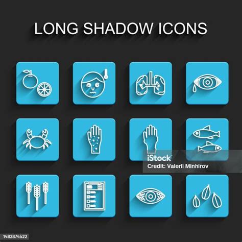 세트 라인 밀 임상 기록 오렌지 과일 붉은 눈 알레르기 결막염 참깨 건선 습진이 있는 손 생선 및 아이콘 벡터 귀 부분에 대한