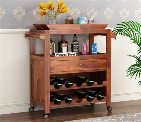 Bar Trolley Design Get Best Wooden Bar Trolley Designs For Home 2024 Woodenstreet