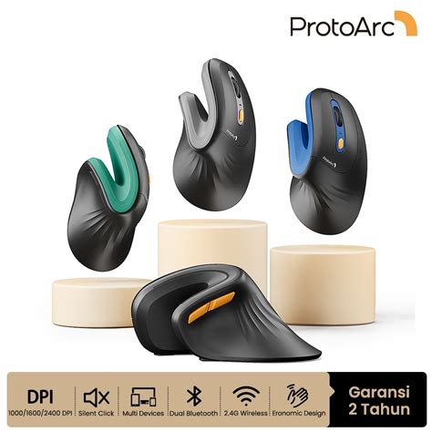 Jual Protoarc Em11 Nl Ergonomic Mouse Wireless 2 4g Dual Bluetooth Rechargeable Garansi 2