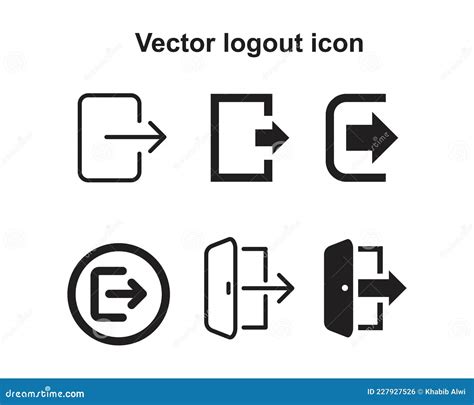 Vector Logout Icon Exit Sign Or Register Logout Button 118943581