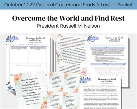 Overcome The World And Find Rest President Nelson Conference Etsy