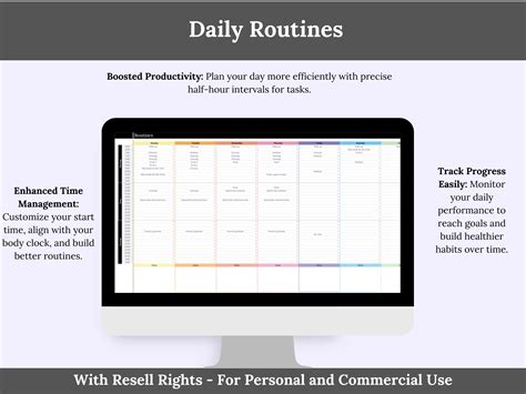 Daily Routine Planner Google Sheets Template Routine Checklist Morning Routine Daily Routine