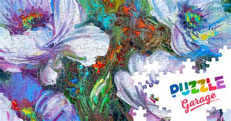 Картина з квітами пазли онлайн Мистецтво Живопис Puzzle Garage