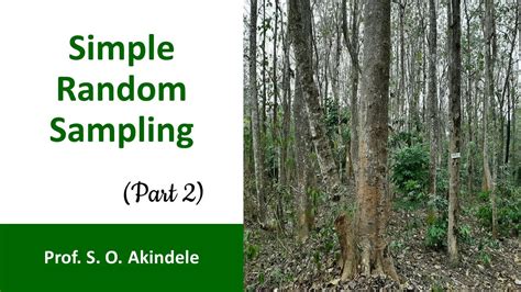 Simple Random Sampling Part 2 Youtube