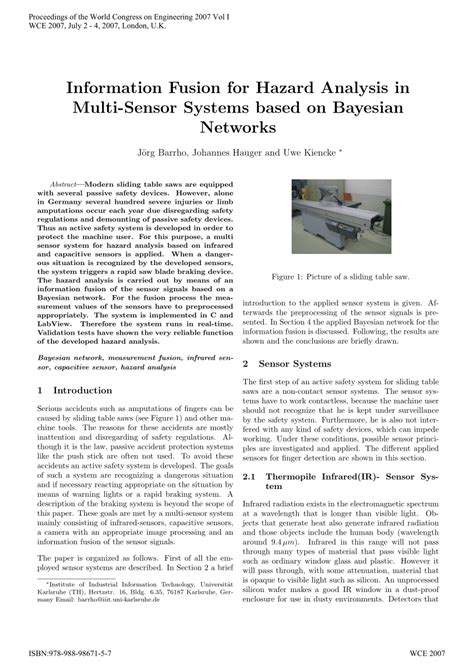 (PDF) Information Fusion for Hazard Analysis in Multi-Sensor Systems based on Bayesian Networks.