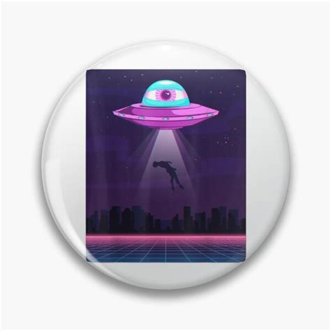 Weirdcore Aesthetic Ufo Eyeball Alien Abduction Vaporwave Pin For Sale By Dosuisora Redbubble