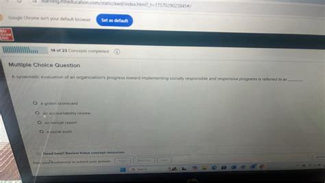 A Systematic Evaluation Of An Organizations Progress Toward Implementing