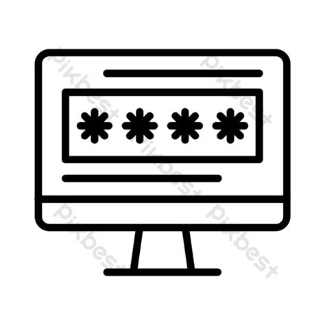 Password Icon Vector Line Png Images Ai Free Download Pikbest