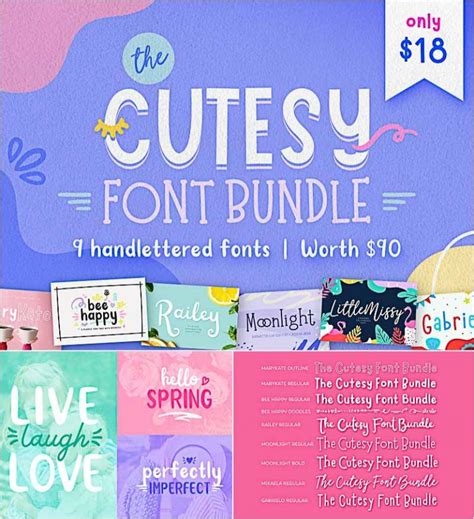 The Cutesy Font Bundle Free Download