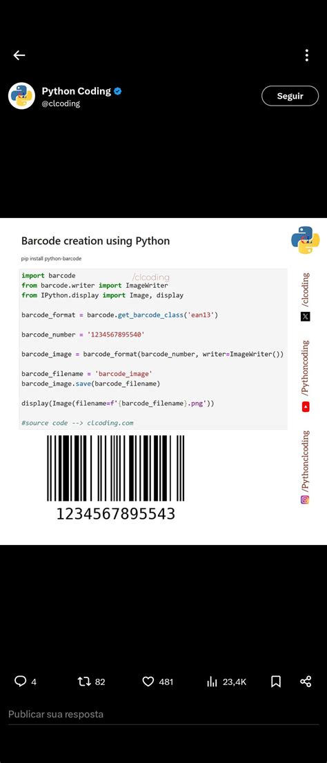 Dica Python Barcode Leslie Bagalho