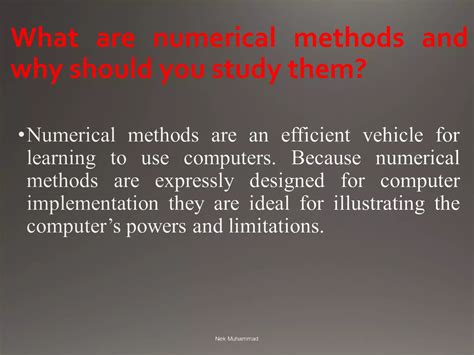 Introduction To Numerical Analysis Ppt Physics Science
