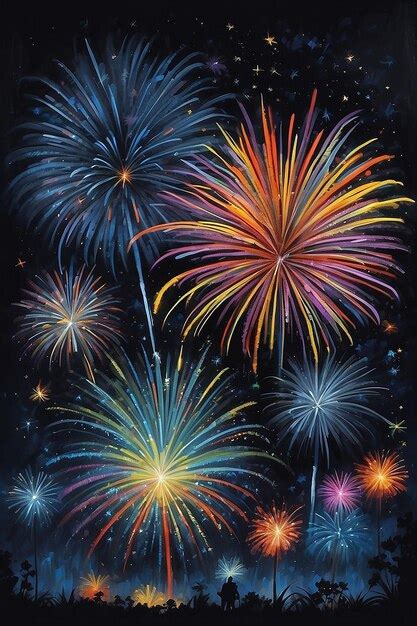 Premium Photo Mesmerizing Firework Patterns In The New Year