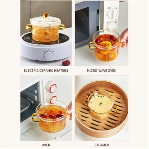 Mini Marmite En Verre Pyrex Résistant à La Chaleur Avec Échelle 150ml