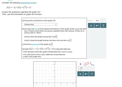 Solved Consider The Following Polynomial Function Answer The