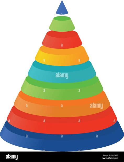 3d Illustration Infographic Template With Cone Divided To Nine Parts Pyramidal Shapes Icons