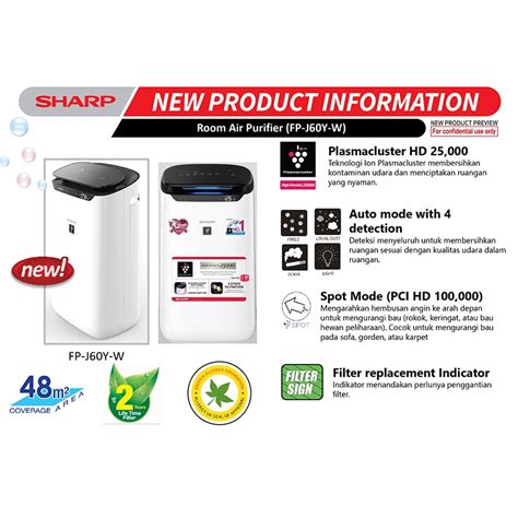 Jual Air Purifier Sharp Fp J60y W Fp J60 Y W Penjernih Udara Penyaring Debu Shopee Indonesia