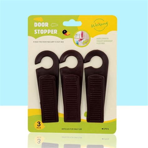 3pcset Door Wedge Shaped Rubber Doors Stopper Doo Grandado