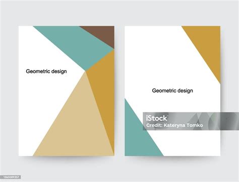 Collection Of Cover Page Layouts Vector Templates Geometric Design With Triangles And Stripes