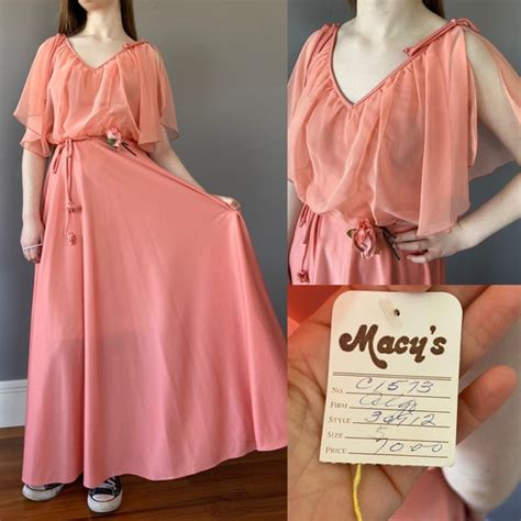 Vintage 1970s Deadstock Grecian Style Dress From Macy Gem