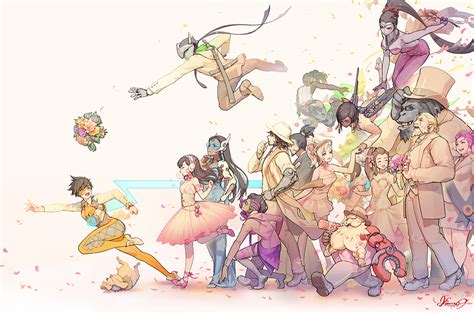 Dva Mercy Tracer Mei Widowmaker And 14 More Overwatch Drawn By