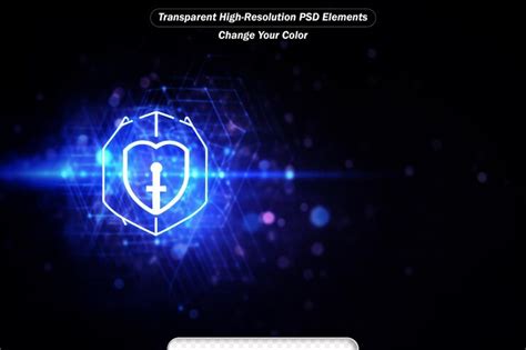 Premium Psd Bright Glowing Shield With Padlock Icon On Dark Binary Code Background