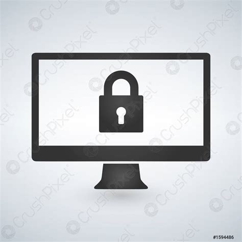 Desktop Computer And Lock On Screen Computer Security Password