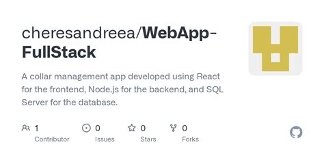 Github Cheresandreeawebapp Fullstack A Collar Management App