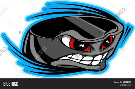 Ice Hockey Puck Face Vector And Photo Free Trial Bigstock