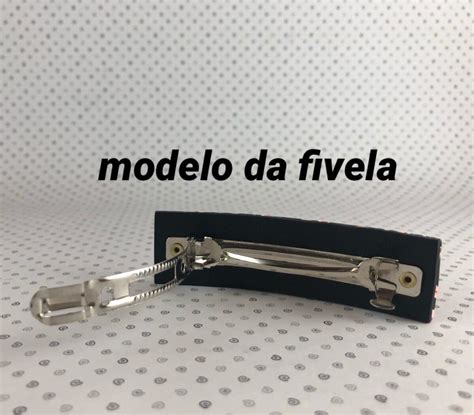 Fivela de cabelo listras rústicas grande Elo7
