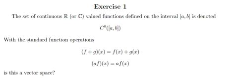 Exercise The Set Of Continuous R Or C Valued Chegg
