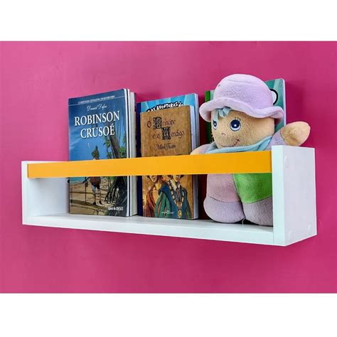 Prateleira Para Livros Infantis Colorida Nicho De Parede Organizador De Brinquedos Cm ROSA