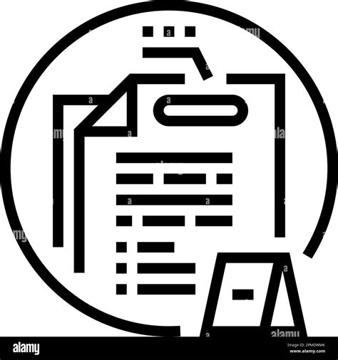 Documentary Evidence Crime Line Icon Vector Illustration Stock Vector