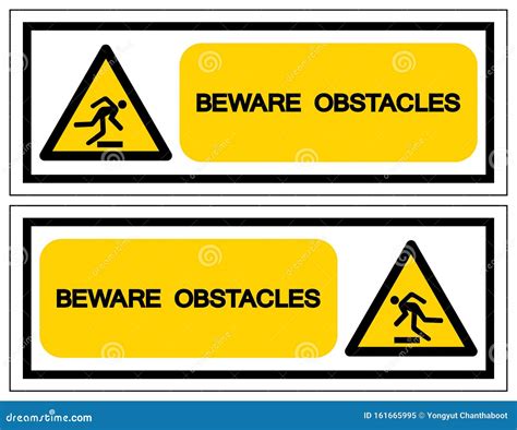 Beware Obstacles Symbol Sign Vector Illustration Isolate On White