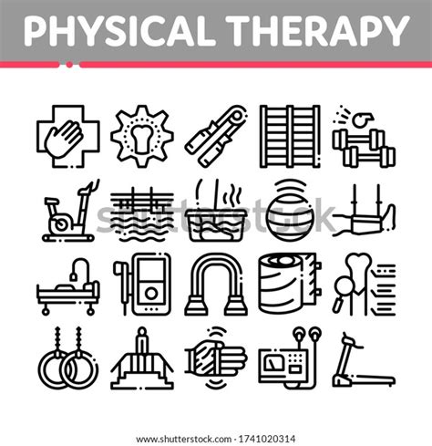 Physical Therapy Recovery Icons Set Vector Stock Vector Royalty Free