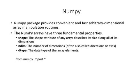 Numpy And Scipy Pptx