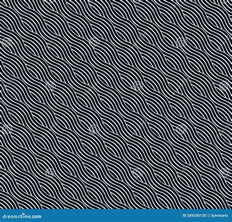 Wavy Lines Water Seamless Pattern Vector D Dimensional Endless Background Wallpaper Design