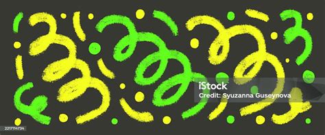 그래피티 아트 스프레이 물결 모양의 낙서 구불구불한 손으로 그린 색종이 조각이 세트입니다 벡터는 도시의 그런 지 브러시 스트로크 선을 강조합니다 곡선과 소용돌이는 벡터 목탄