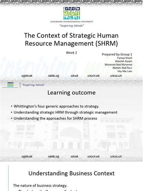 Context Of Strategic Hrm Group 1 Pdf Strategic Management Human Resource Management