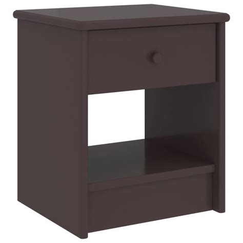 Table de chevet Marron foncé x x cm Bois de pin massif DIO Cdiscount Maison