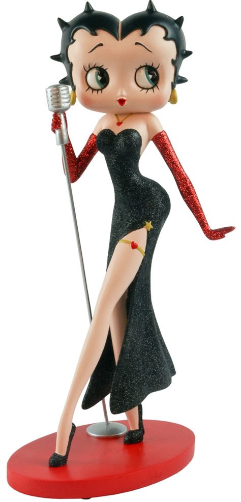 Betty Boop Figurine Black Glitter Singer Ancient Warrior