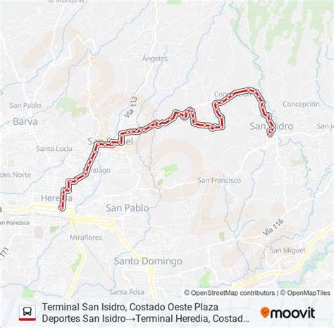 Ruta heredia san isidro por concepción de san rafael horarios paradas