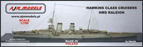 1700 Ajm Models Scale Hms Raleigh Hawkins Class Cruiser