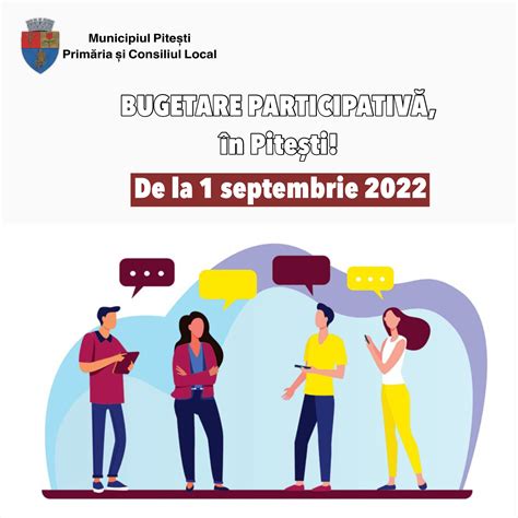 De la septembrie reîncepe derularea procesului de bugetare participativă în Pitești