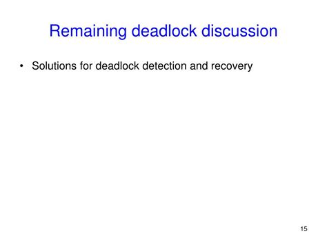 ppt deadlocks part ii detection and recovery powerpoint presentation