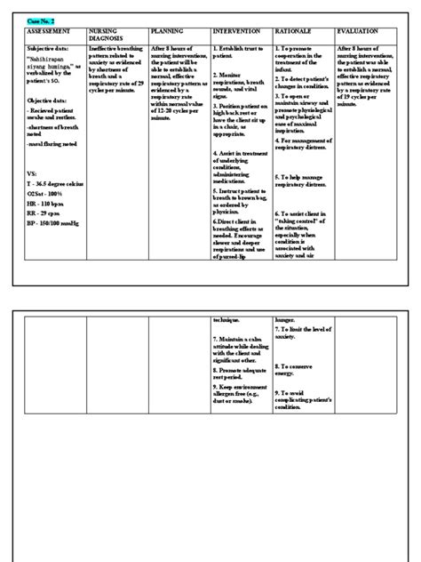 Ineffective Breathing Pattern Pdf Breathing Nursing