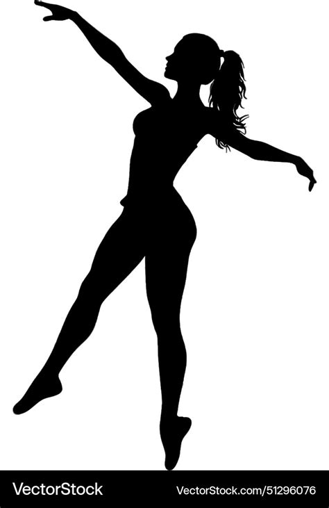 Black Silhouette Of Naked Woman Ballerina Vector Image