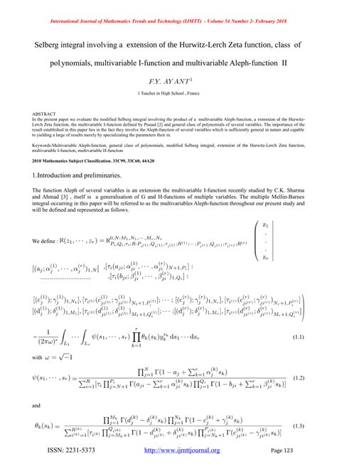 Pdf Selberg Integral Involving A Extension Of The Hurwitz Lerch Zeta Function Class Of Pol