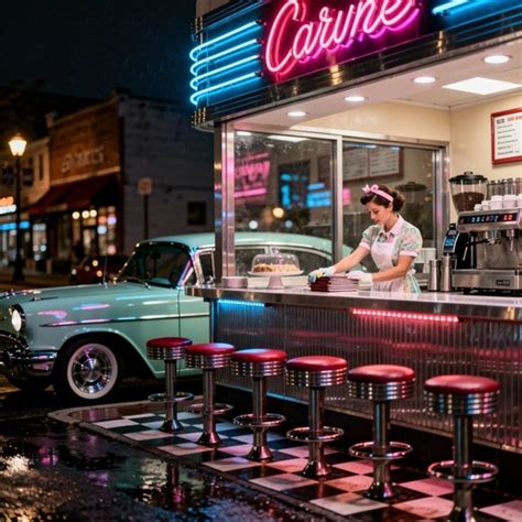 Free Retro Diner Nights Image Diner Retro Vintage Download At Stockcake