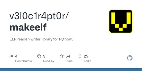 github v3l0c1r4pt0r makeelf elf reader writer library for python3