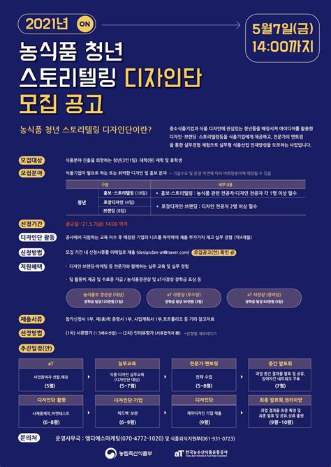 2021 농식품 청년 스토리텔링 디자인단 공모전 대외활동 링커리어